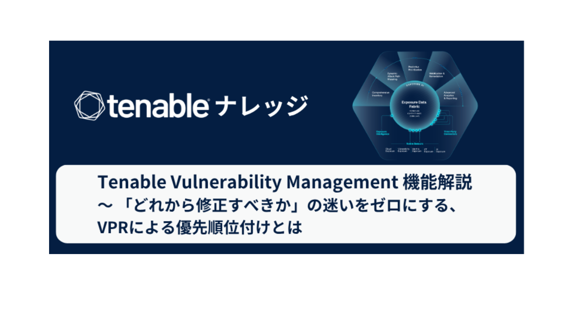 Tenable Vulnerability Management 機能解説 ～ 「どれから修正すべきか」の迷いをゼロにする、VPRによる優先 ...